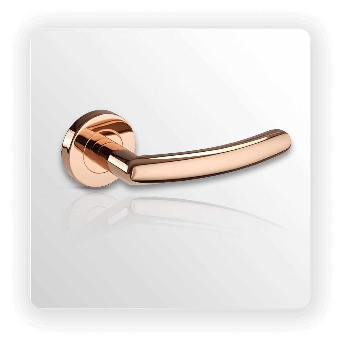 Copper Door Handles with Polished Copper Finish Levers on Rose – Handle ...