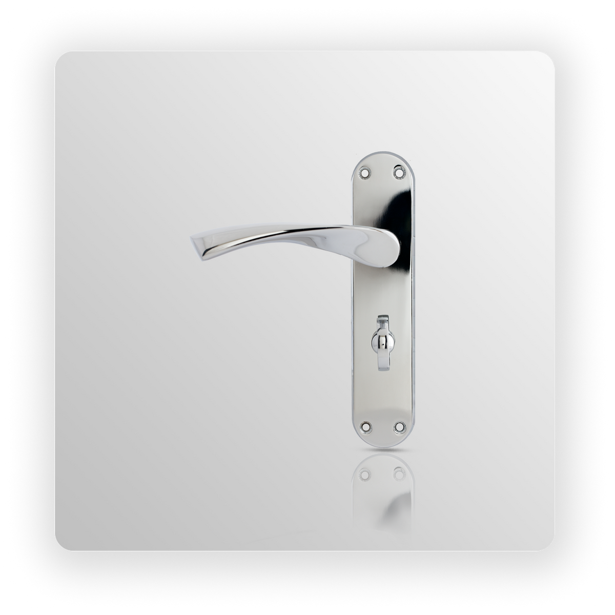 LEVER BATHROOM LOCK ON BACK PLATE in Polish Chrome finish – Handle Master