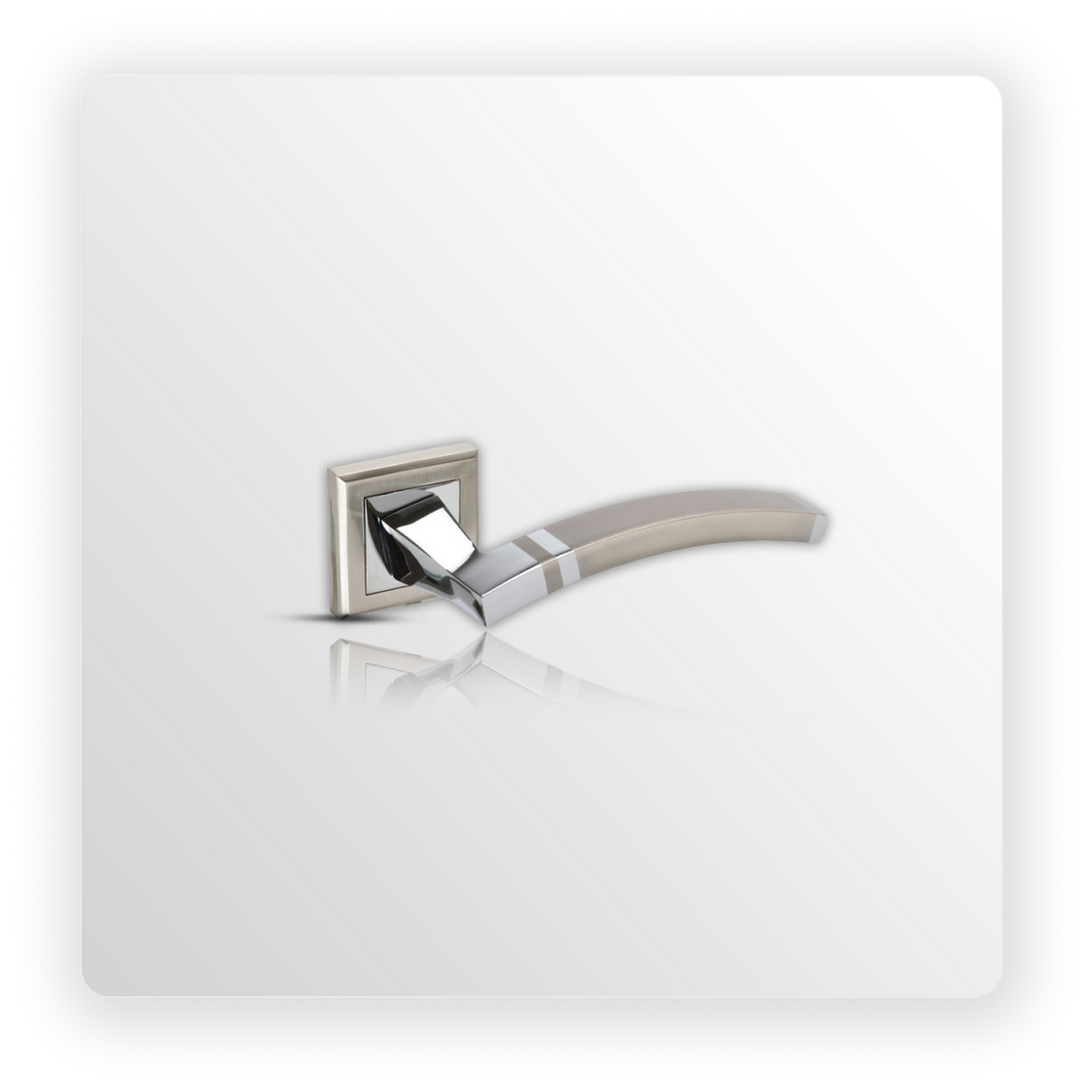Square Rose Door Handles with Duo Chrome Finish – Handle Master