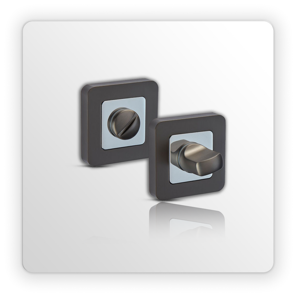 Square Bathroom Lock Thumb Turn & Release with Duo Graphite Grey Finis ...