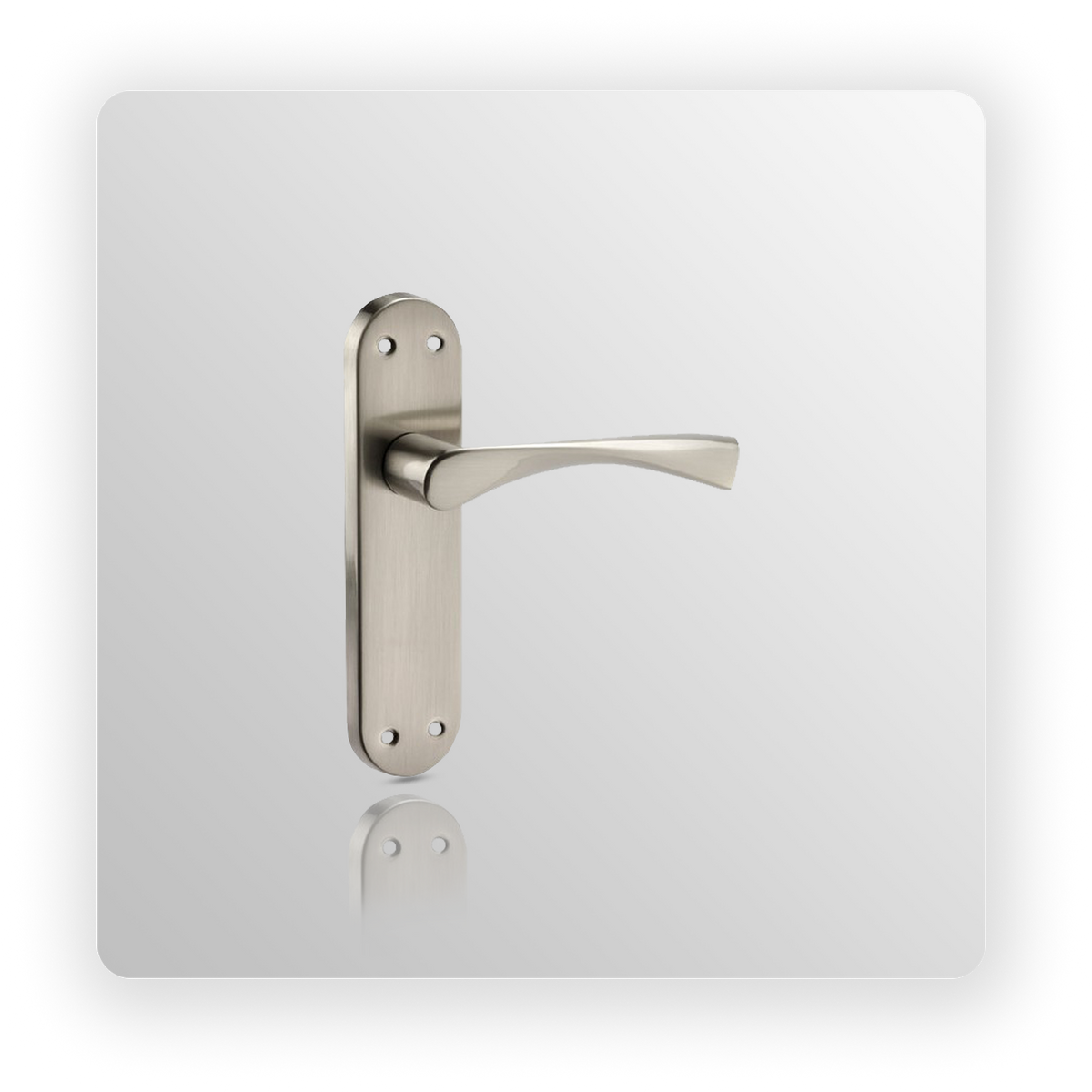Satin Chrome Door Handles on Backplate with Radius Design – Handle Master