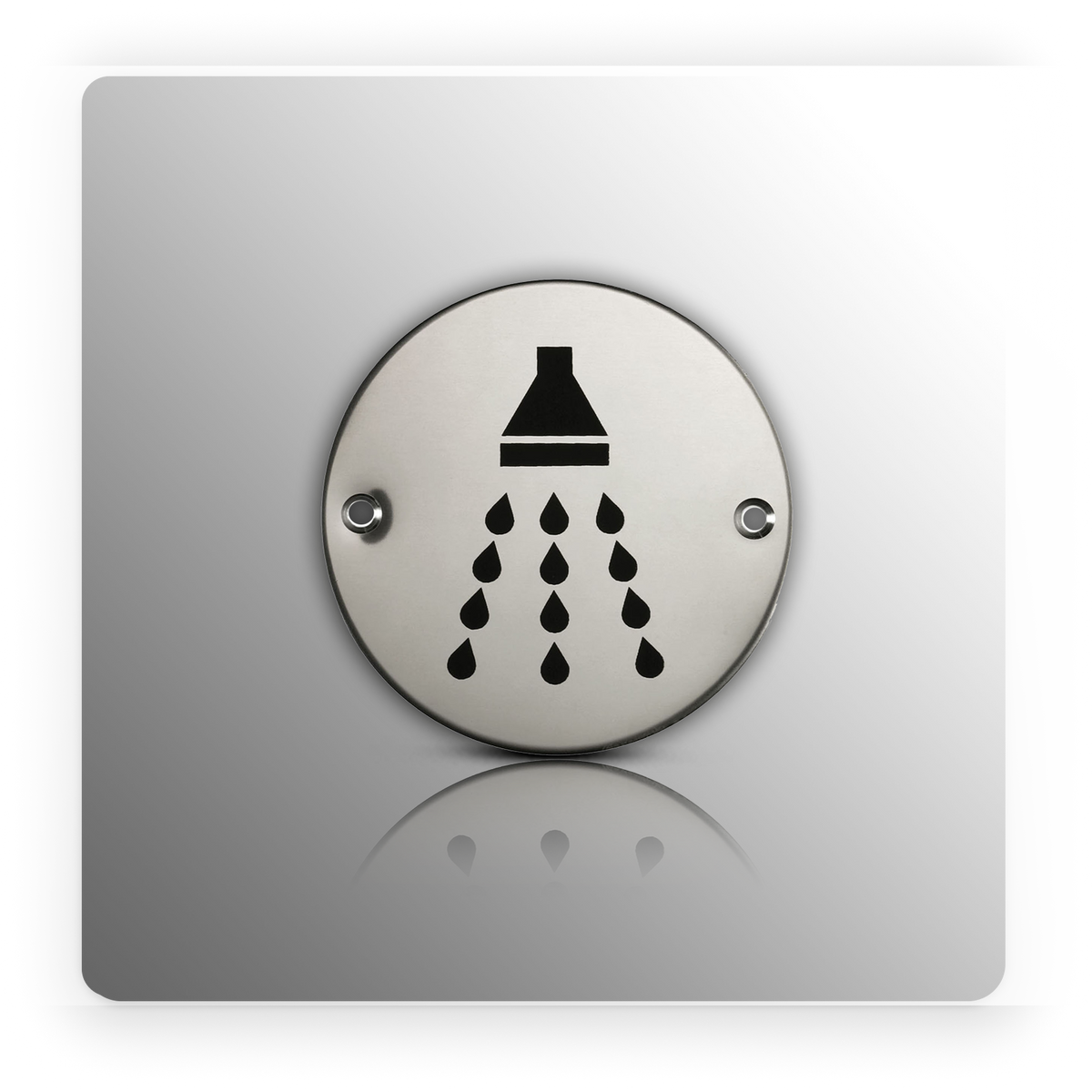 Shower Door Sign with Polished Stainless Steel Finish – Handle Master