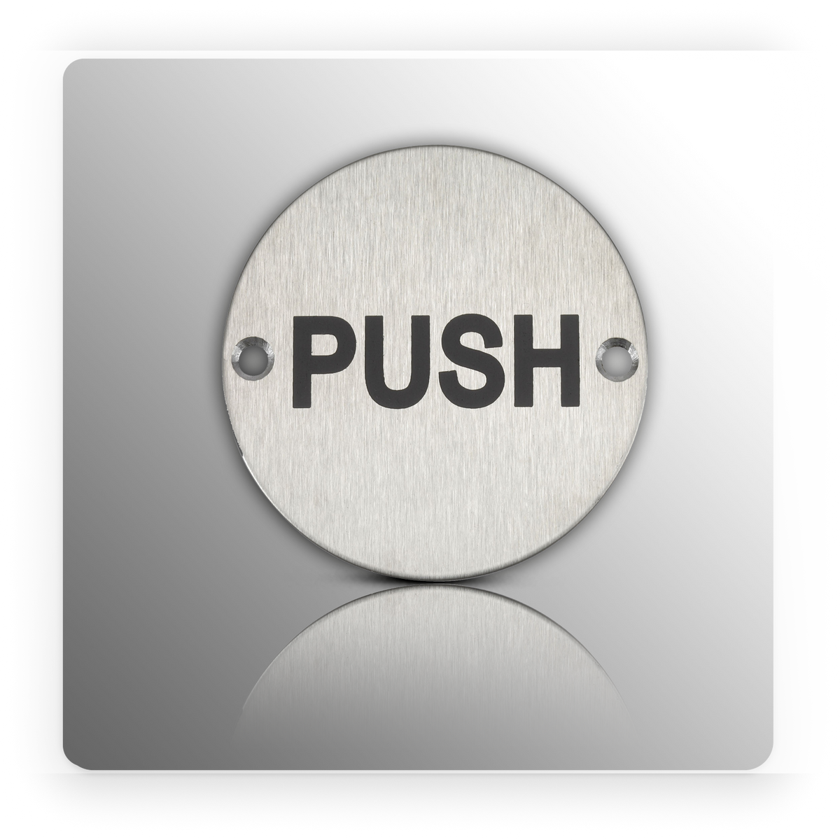 Push Door Sign Satin Stainless Steel – Handle Master