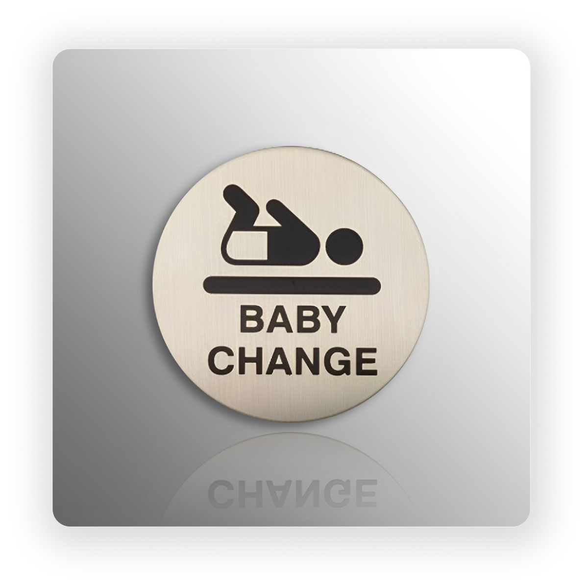 Adhesive Baby Changing Sign Satin Stainless Steel Door Sign – Handle Master